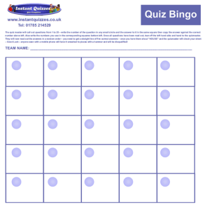 Spice Up Your Trivia Night with a Free Bingo Quiz! – Pub Quiz Questions
