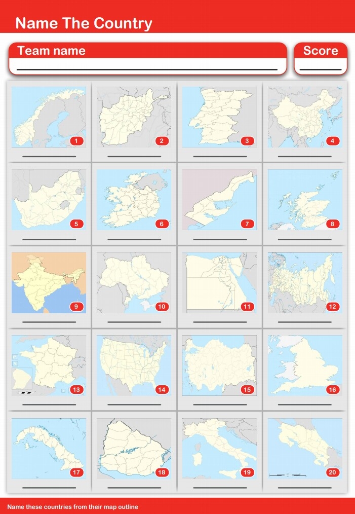 Countries Picture Quizzes – Pub Quiz Questions