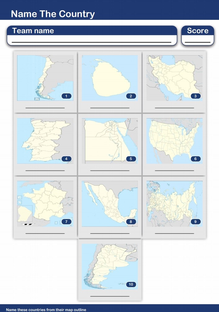 Countries Picture Quizzes – Pub Quiz Questions