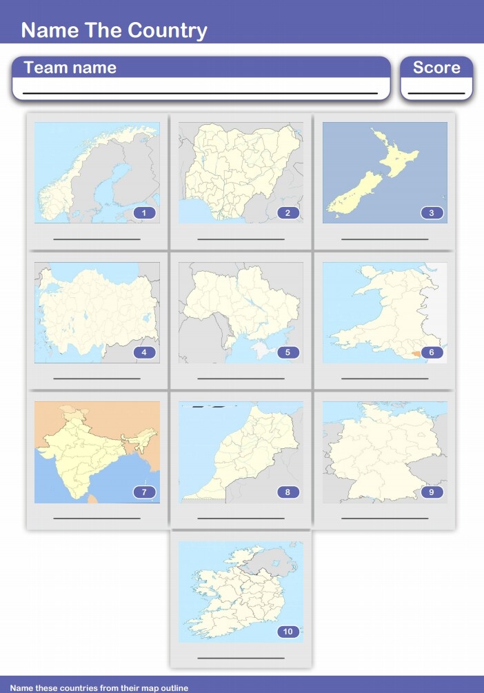 Countries Picture Quizzes – Pub Quiz Questions