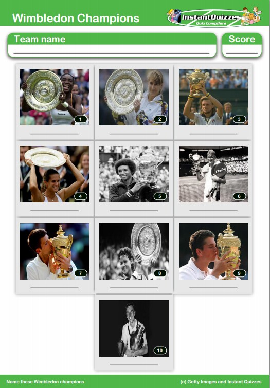 Wimbledon Quizzes – Pub Quiz Questions