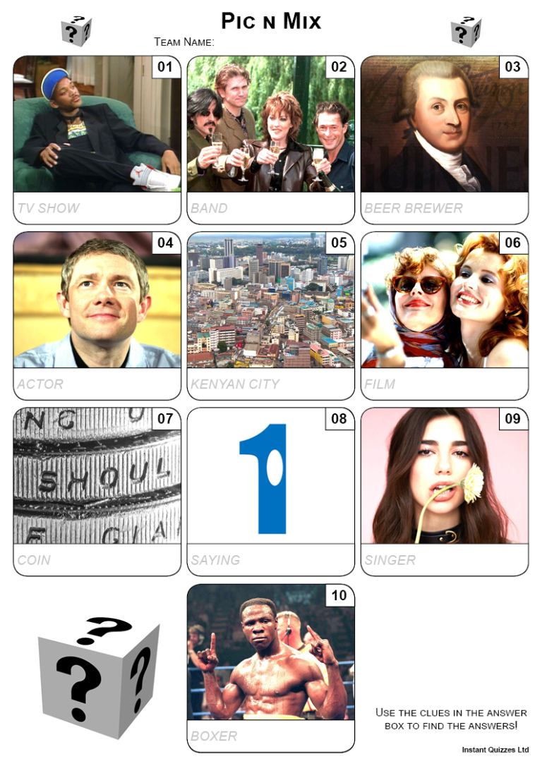 New Free Picture Quizzes with Answers – Pub Quiz Questions