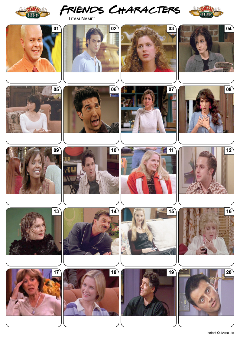 Friends Pub Quizzes – Pub Quiz Questions